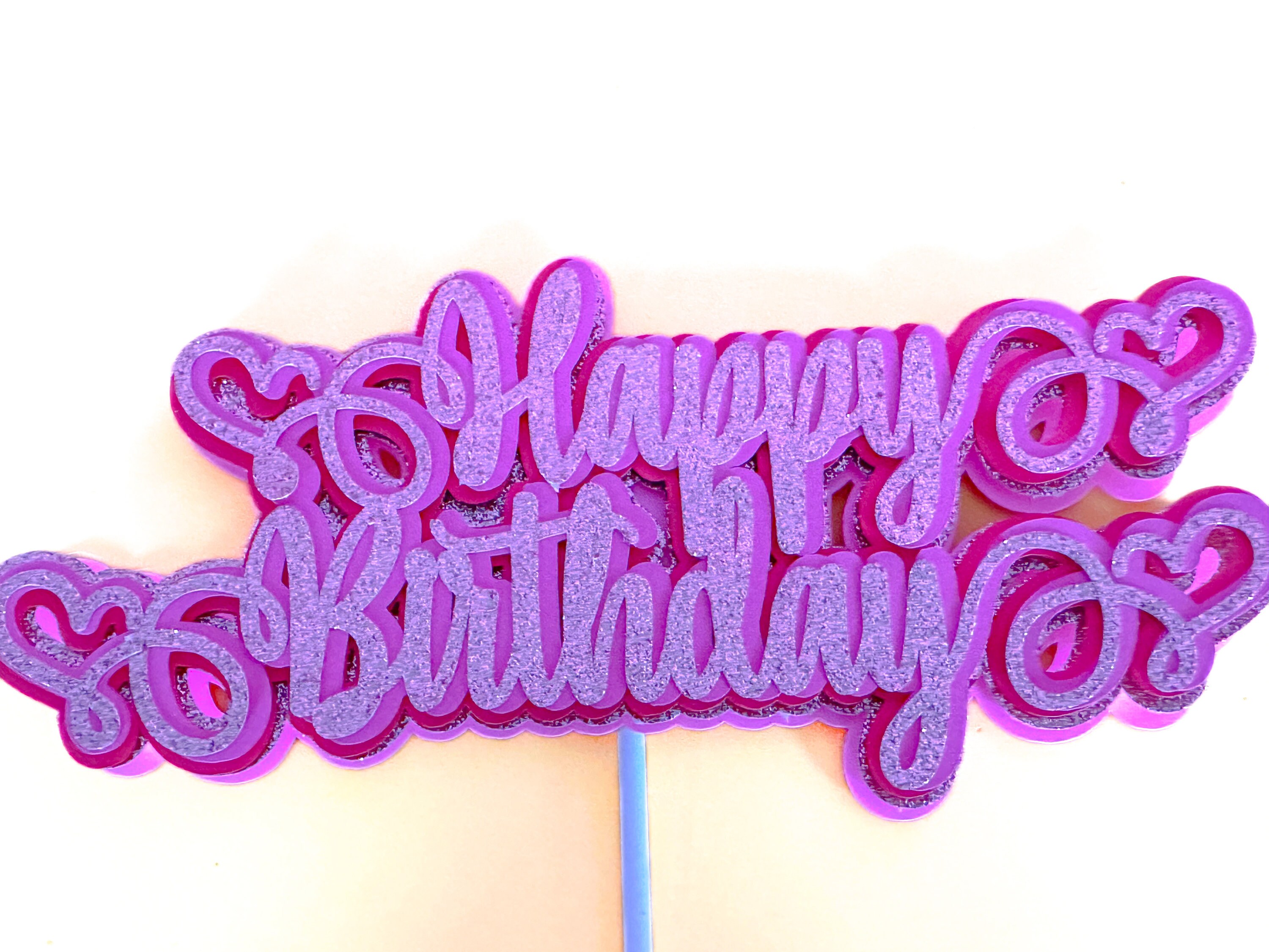 Pretty in Pink Happy Birthday Cake Topper - Etsy