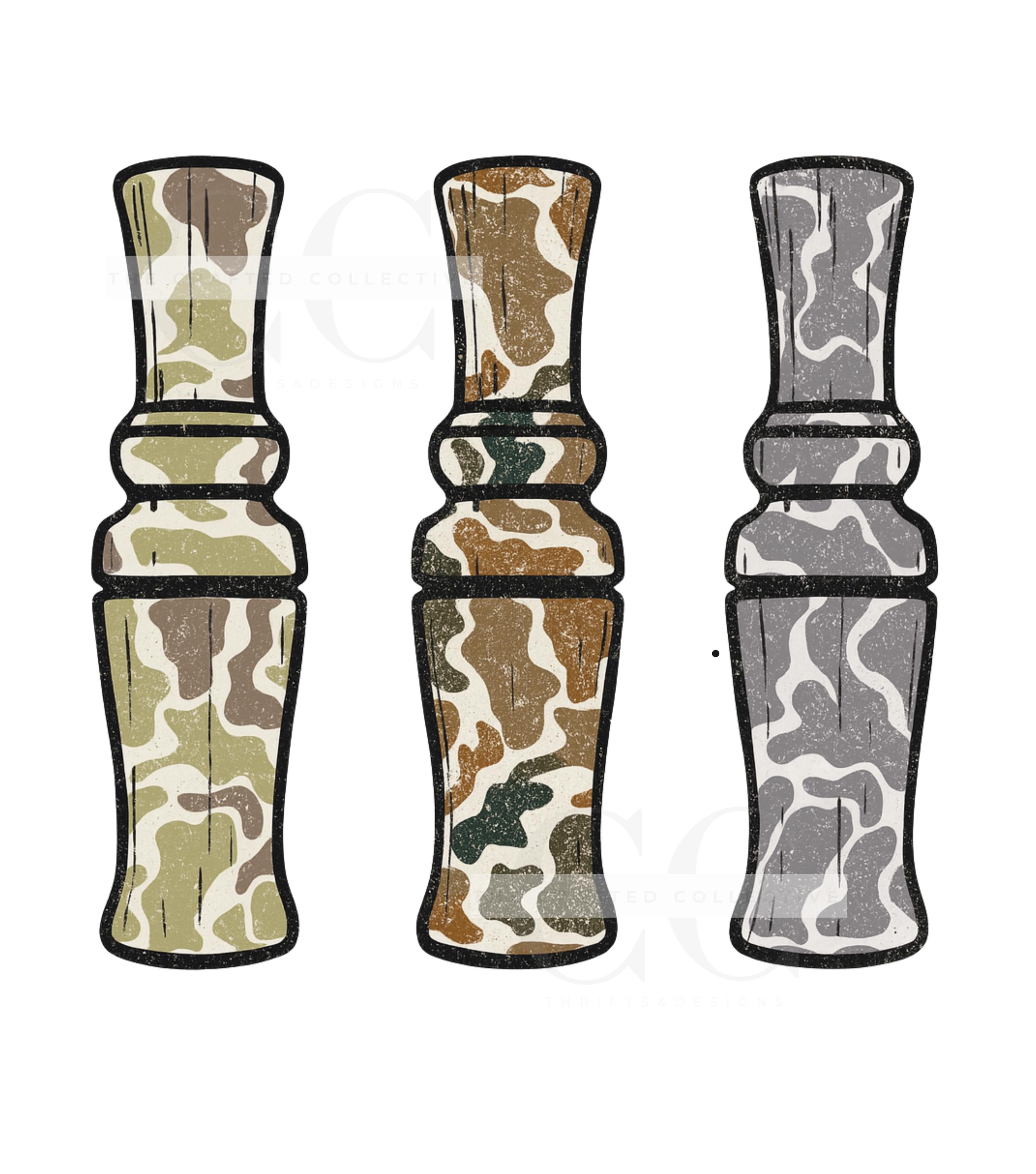 Duck Call Camo PNG Set, Hunting Sublimation Clipart, Grunge Waterfowl ...