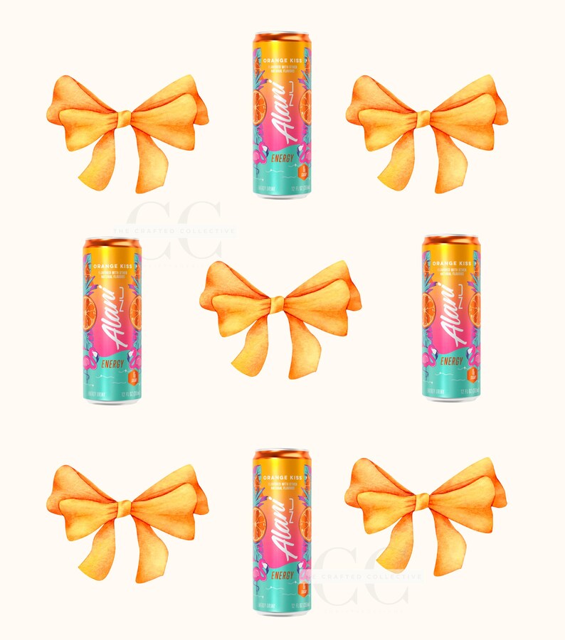 Alani Orange Kiss , Pink Bow Trendy PNG Preppy Design Digital Download ...