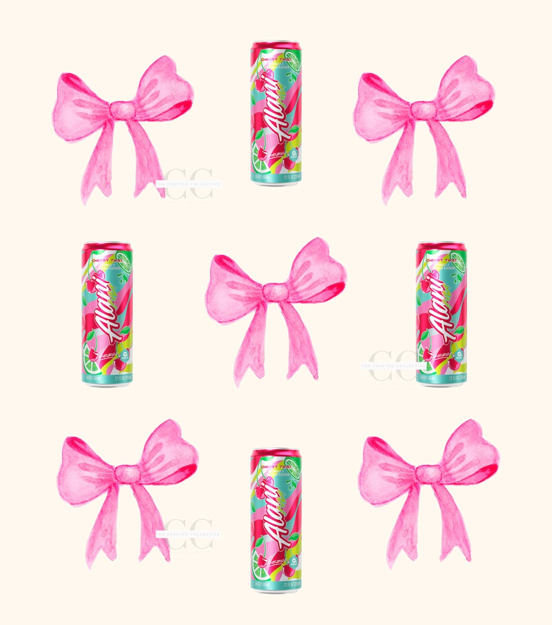 Alani Cherry Twist, Pink Bow Trendy PNG Preppy Design Digital Download ...