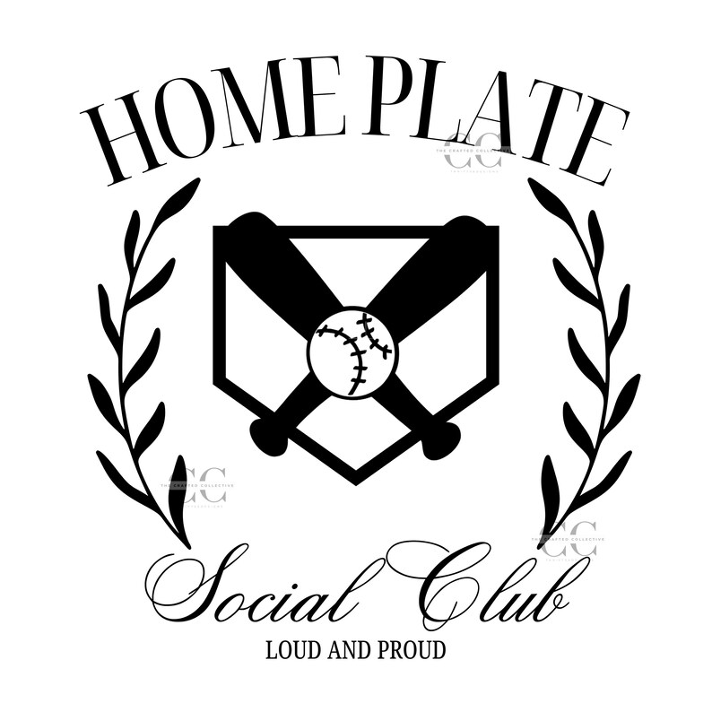 Home Plate Social Club PNG: Trendy Baseball Design (digital Download ...