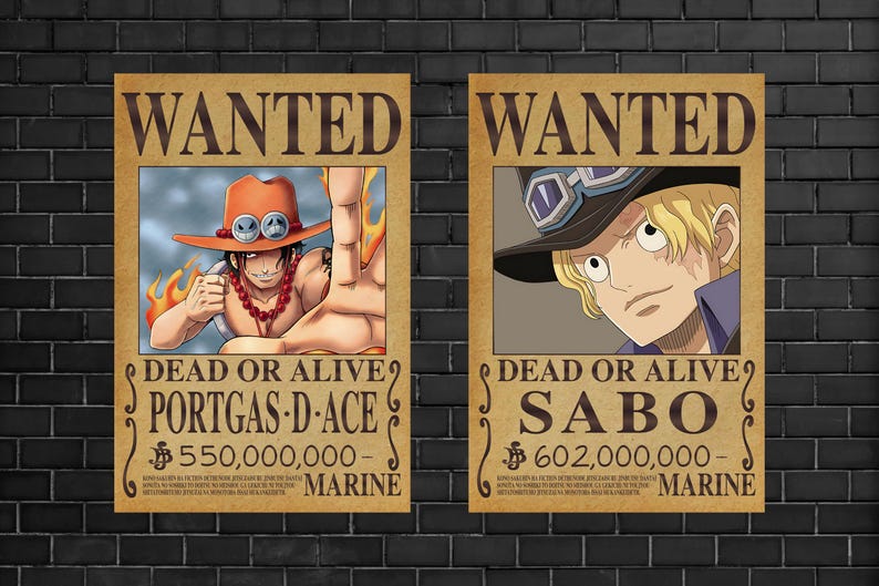 Anime Wanted Poster Full Color, Wanted Poster One Piece 300 DPI, 2 JPG ...