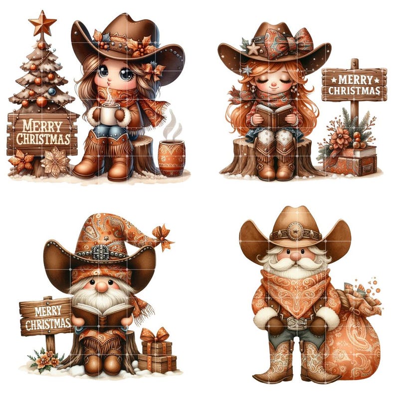 Christmas Cowboy Paisley PNG Bundle Trendy Western Holiday Digital ...