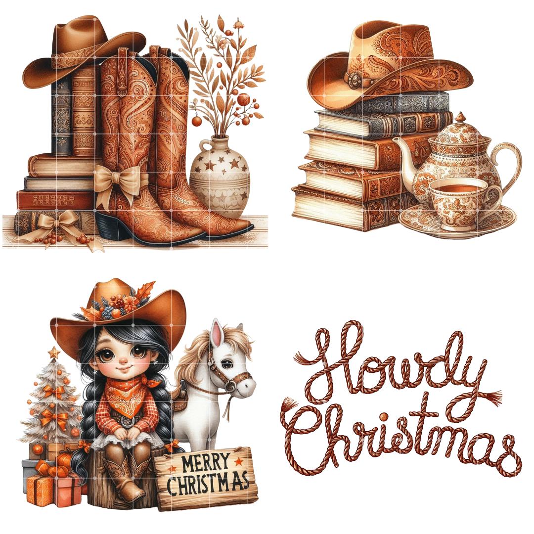 Christmas Cowboy Paisley PNG Bundle Trendy Western Holiday Digital ...