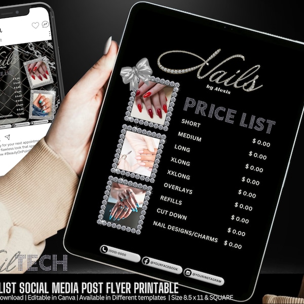 Nail Tech Price List Instagram - Etsy