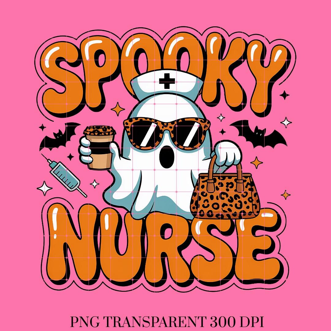 Spooky Nurse PNG Cute Animal Print Halloween Leopard Digital Clipart ...