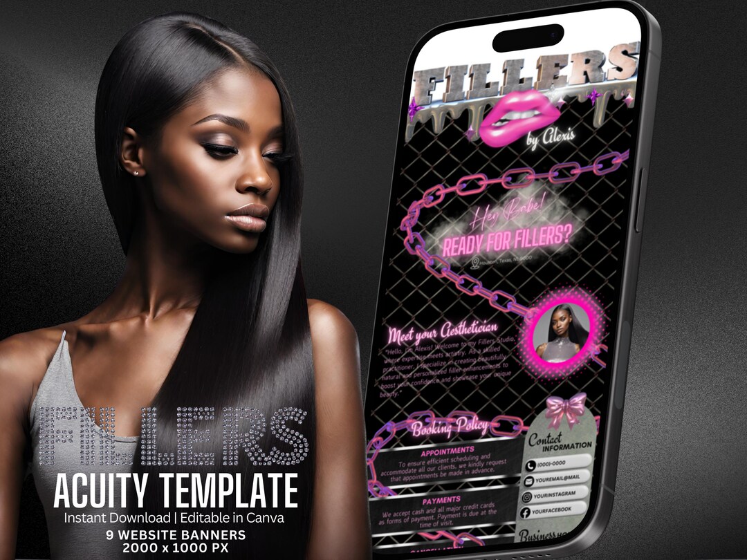 Fillers Acuity Scheduling Template DIY Filler Acuity Website Banners ...