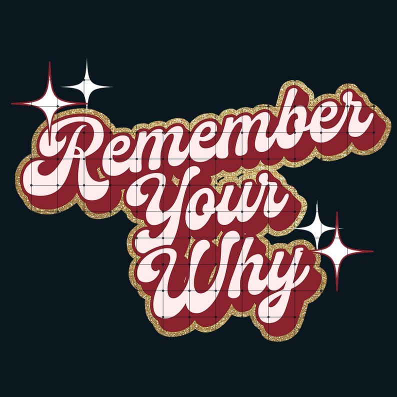 Remember Your Why PNG Gold Outline Funny Trendy Motivational Retro ...