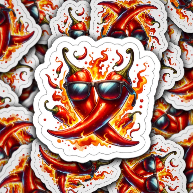 Stickers - Laminated - (8 Designs) Habanero Peppers - Chili Peppers ...