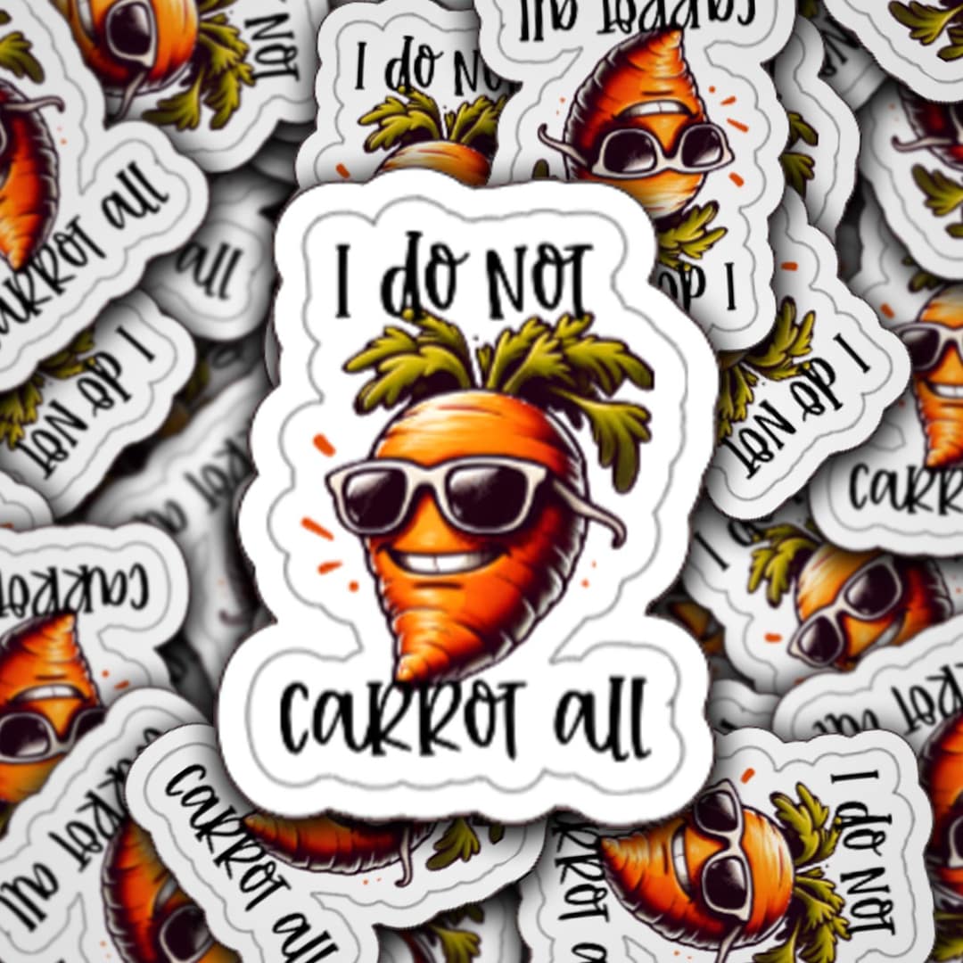 Stickers - Laminated - (2 Designs) Carrot - Carrots - Funny - Decal ...