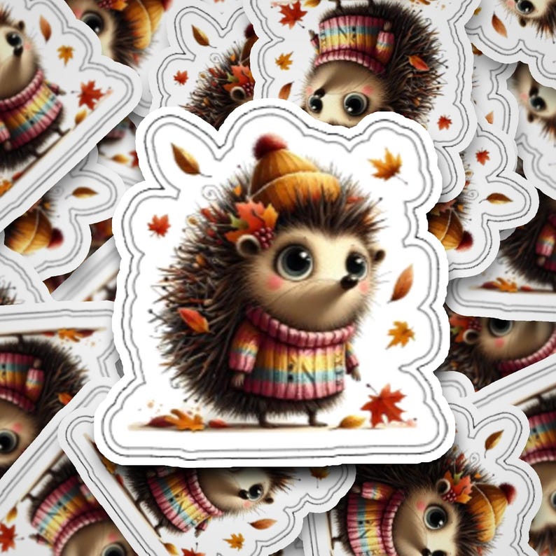 Stickers - Laminated - (10 Designs) - Hedgehogs - Whimsical - Hedgepig ...