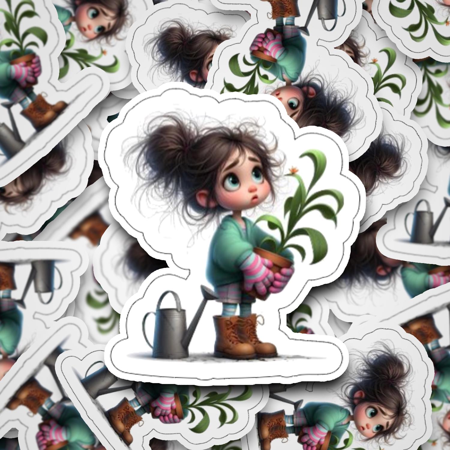Stickers - Laminated - (10 Designs ) Girl - Plants - Garden - Gardener ...