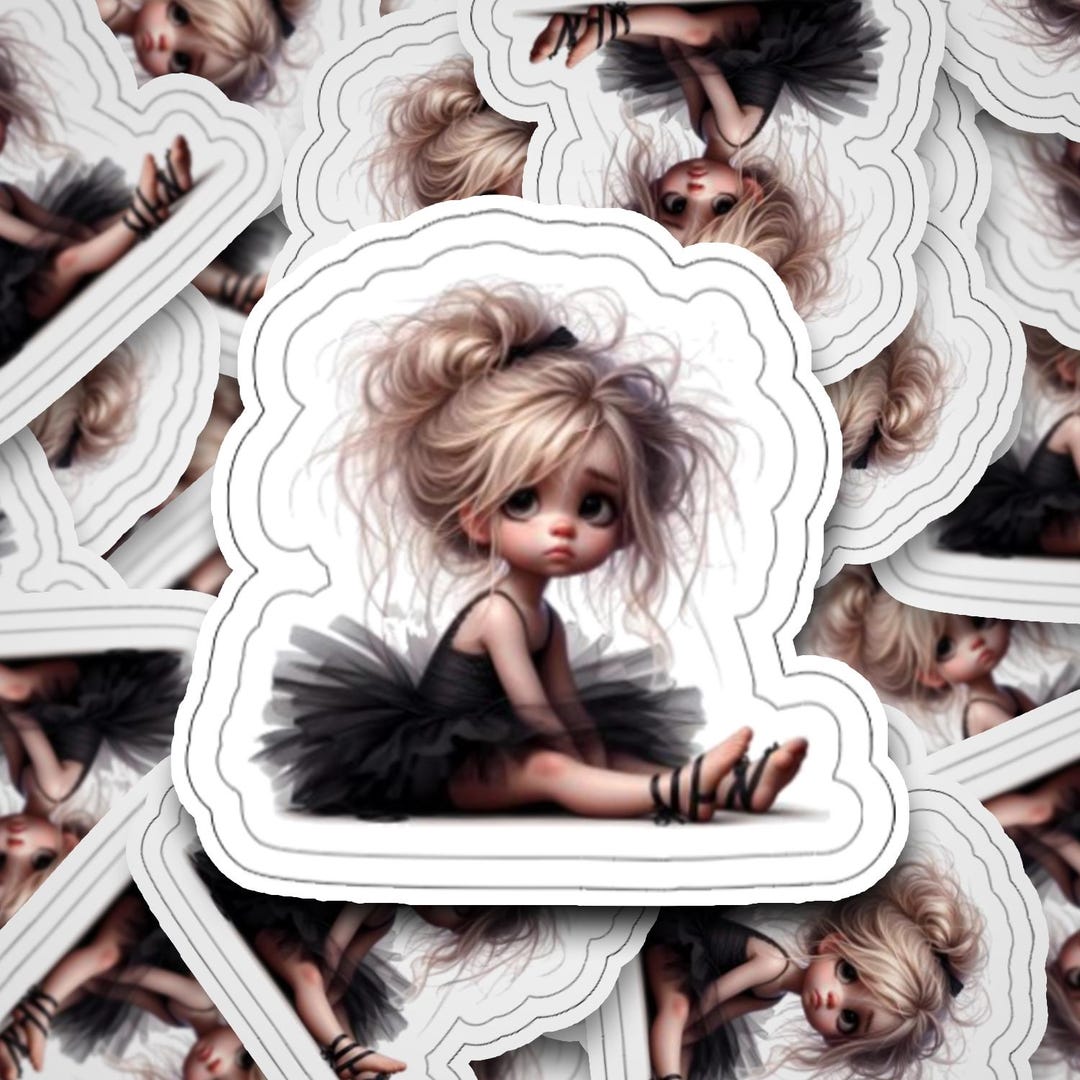 Stickers - Laminated - (10 Designs) Girls - Ballerina - Tutu - Black ...