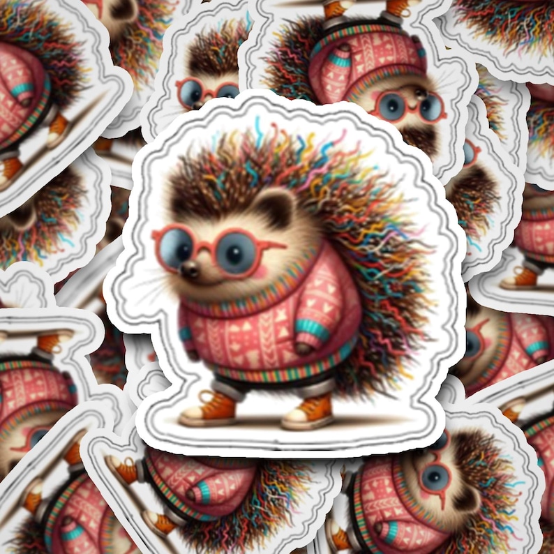 Stickers - Laminated - (10 Designs) - Hedgehogs - Whimsical - Hedgepig ...