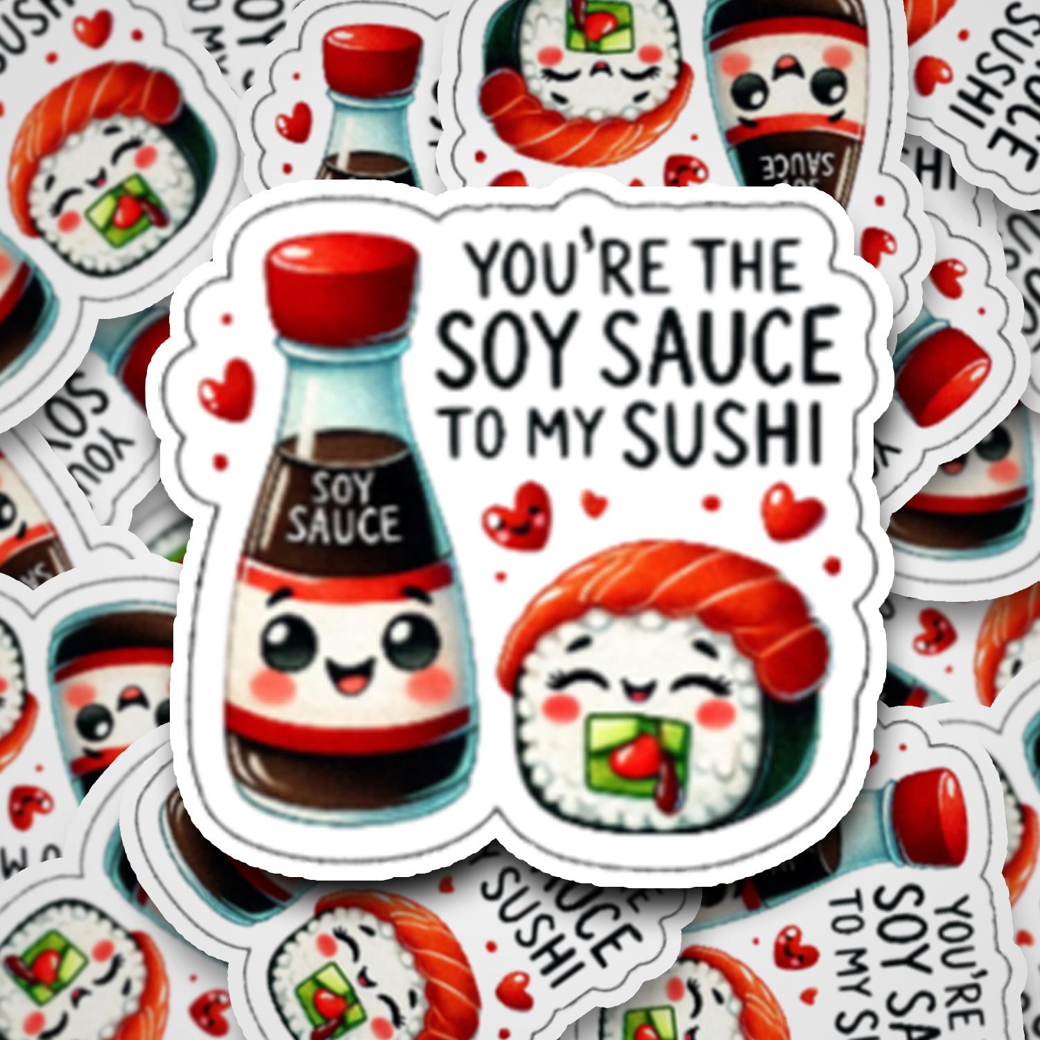 Stickers - Laminated - (10 Designs)soy Sauce, Sushi, Ice Cream, Brownie ...