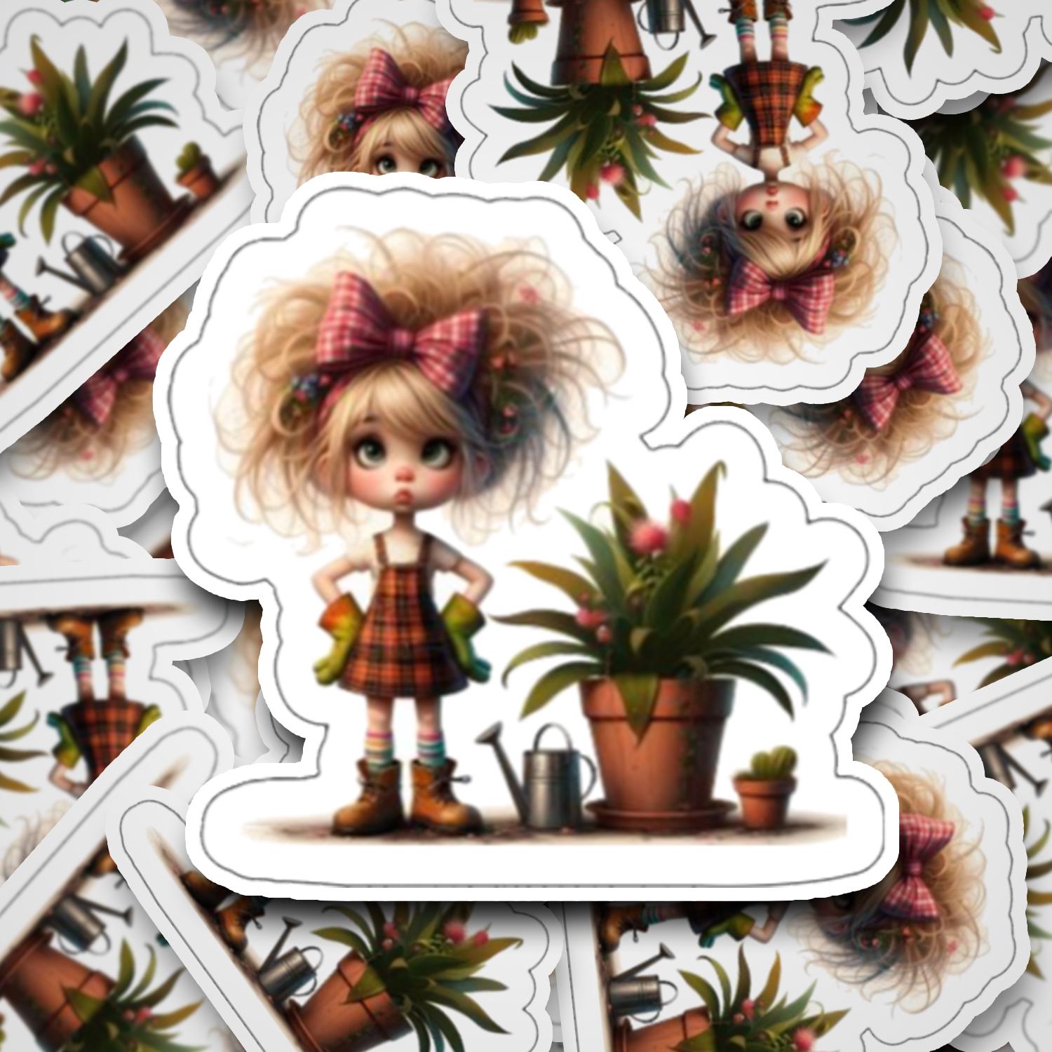 Stickers - Laminated - (10 Designs ) Girl - Plants - Garden - Gardener ...