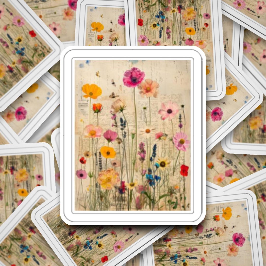 Stickers - Laminated - (10 Designs) Junk Journal Stickers - Junk ...