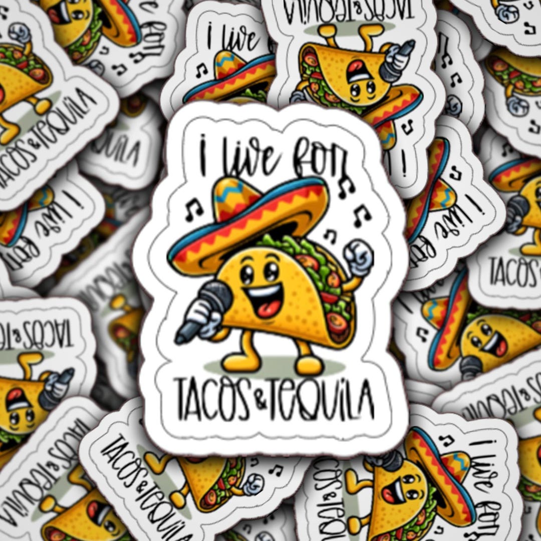Stickers - Laminated - (2 Designs) Tacos - Taco - Funny - Decal ...