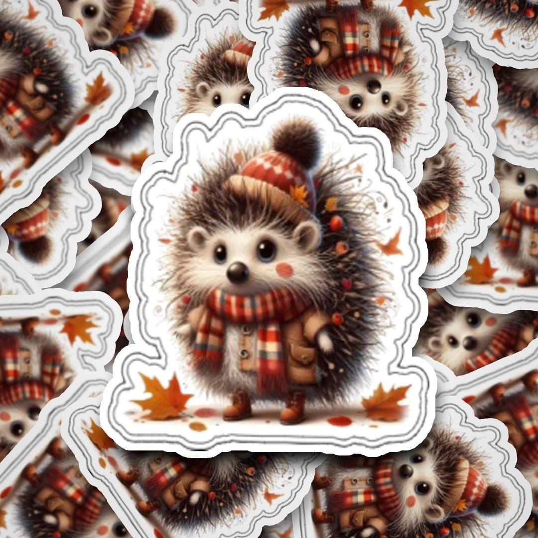 Stickers - Laminated - (10 Designs) - Hedgehogs - Whimsical - Hedgepig ...
