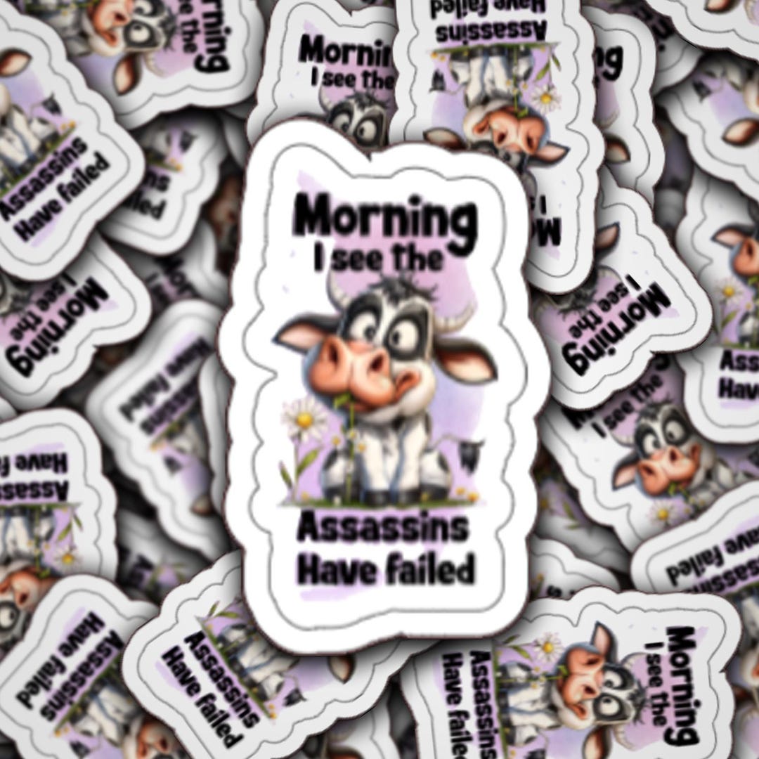 Stickers - Laminated - Cow (2 Designs) - Humor - Etsy