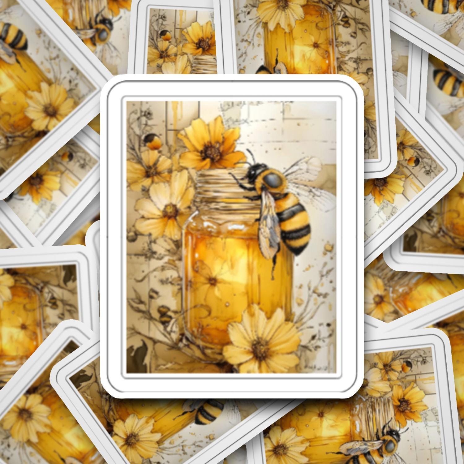 Stickers - Laminated - (9 Designs) Junk Journal - Scrapbooking - Bee ...