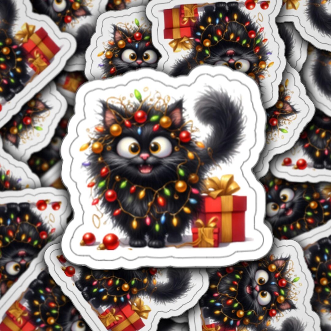 Stickers - Laminated - (6 Designs) Christmas - Holiday Lights - Animals ...