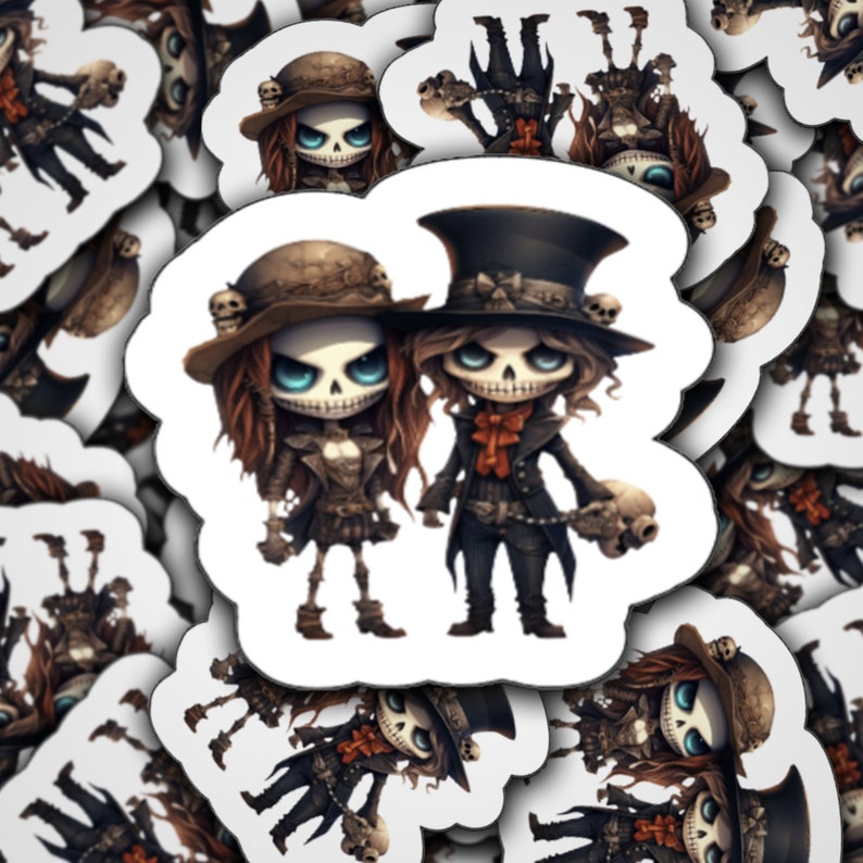 Stickers - Laminated - (9 Designs) Skeletons - Gothic - Goth ...
