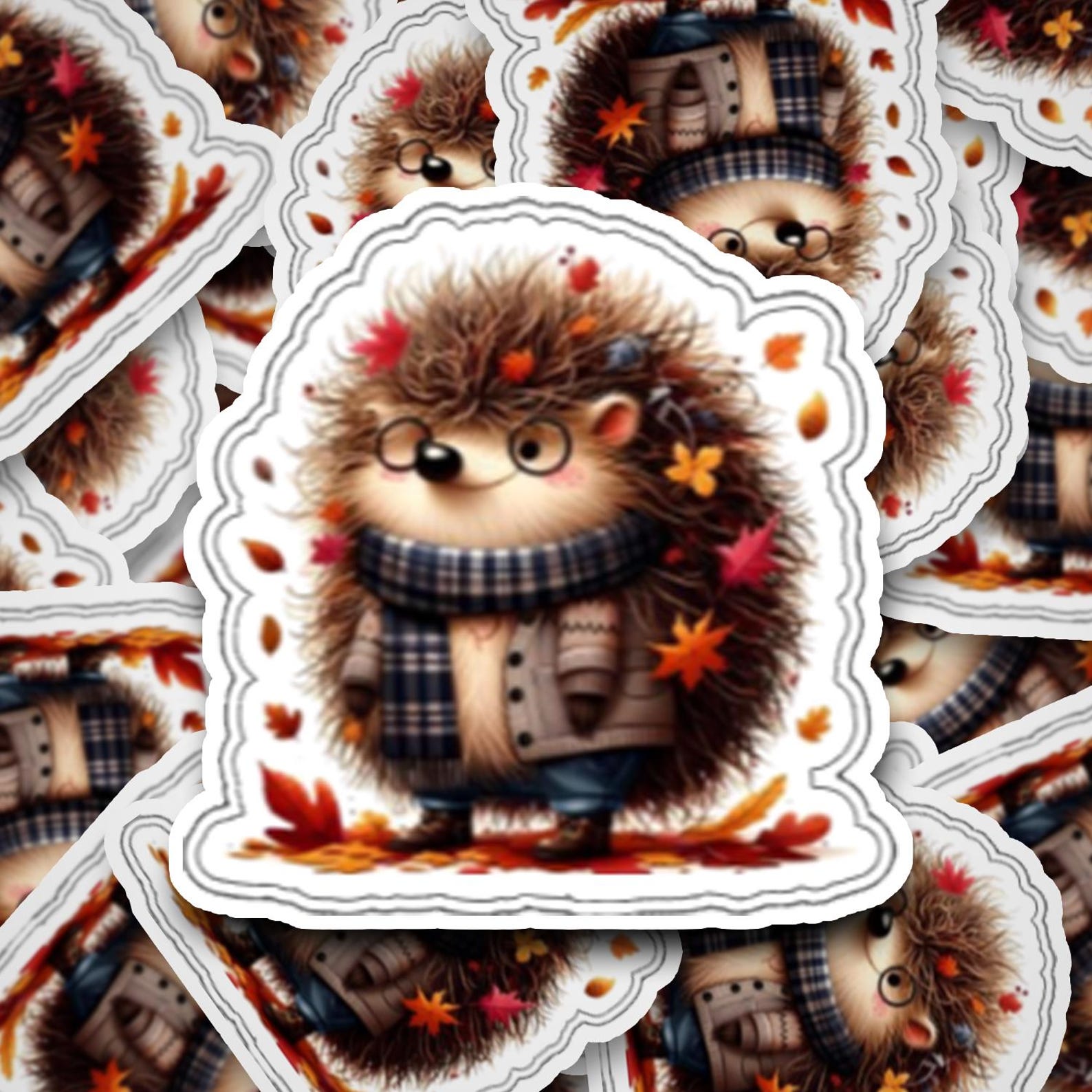 Stickers Laminated 10 Designs Hedgehogs Whimsical Hedgepig Porcupine ...
