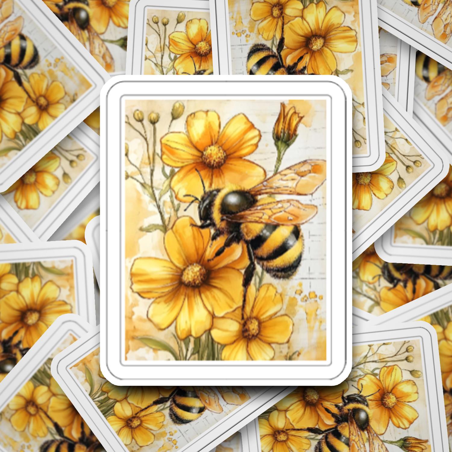 Stickers - Laminated - (9 Designs) Junk Journal - Scrapbooking - Bee ...
