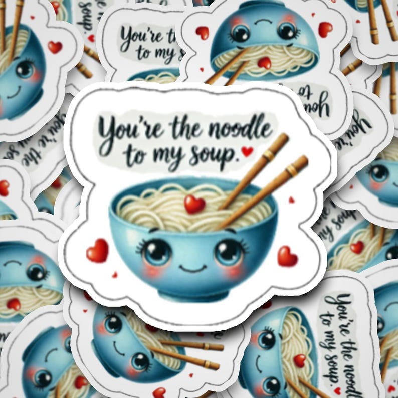 Stickers - Laminated - (10 Designs)soy Sauce, Sushi, Ice Cream, Brownie ...