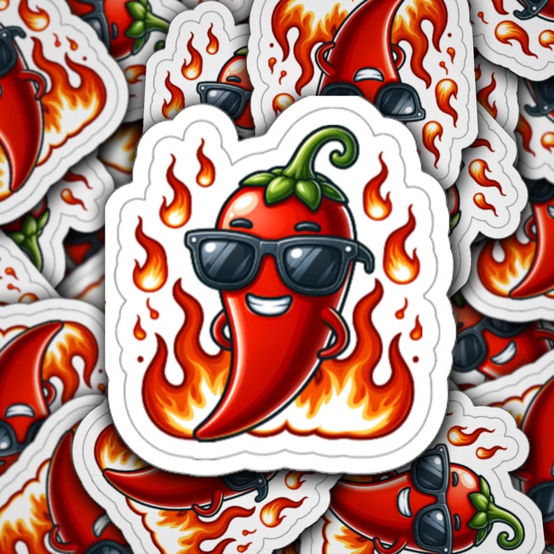 Stickers - Laminated - (8 Designs) Habanero Peppers - Chili Peppers ...