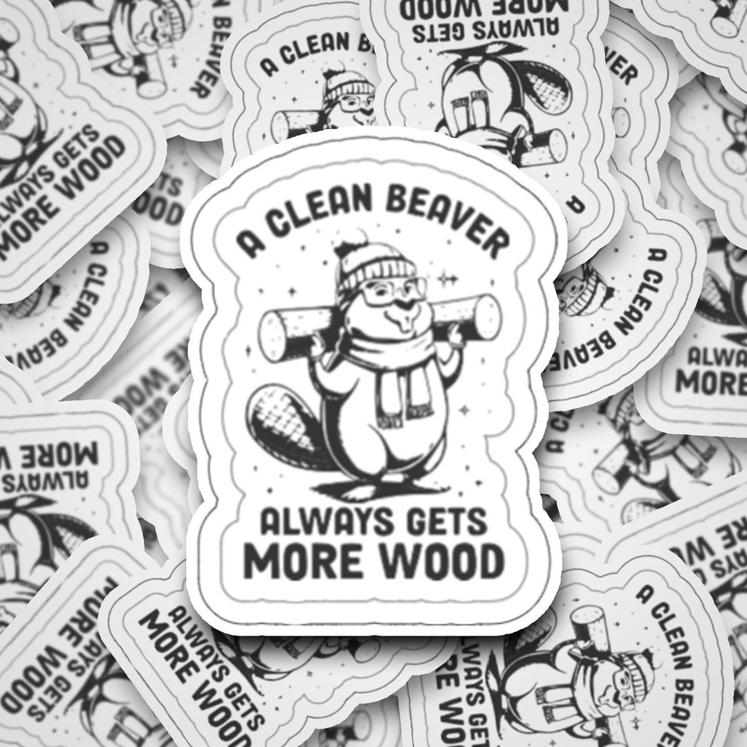 Stickers - Laminated - Beaver - Wood - Funny - Humor = - Decal ...