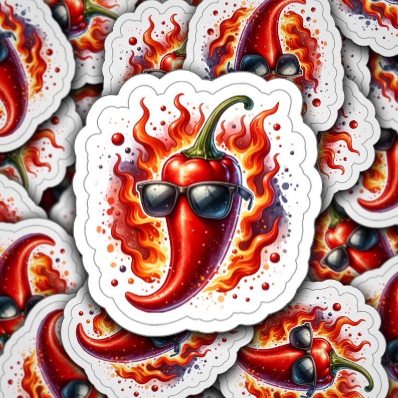 Stickers - Laminated - (8 Designs) Habanero Peppers - Chili Peppers ...