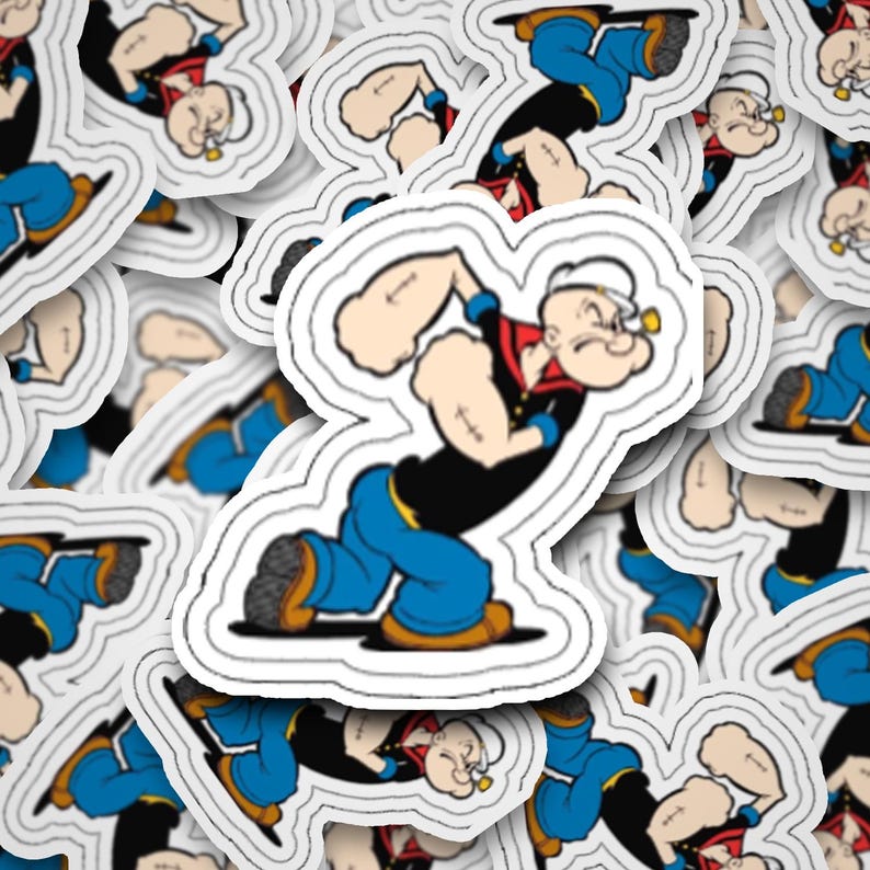 Stickers - Laminated - Popeye - Classic Cartoon - Etsy