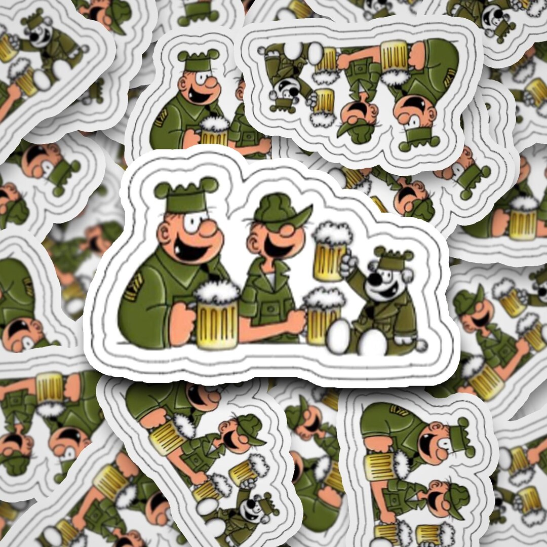 Stickers - Laminated - Beetle Bailey - Classic Cartoon - Etsy