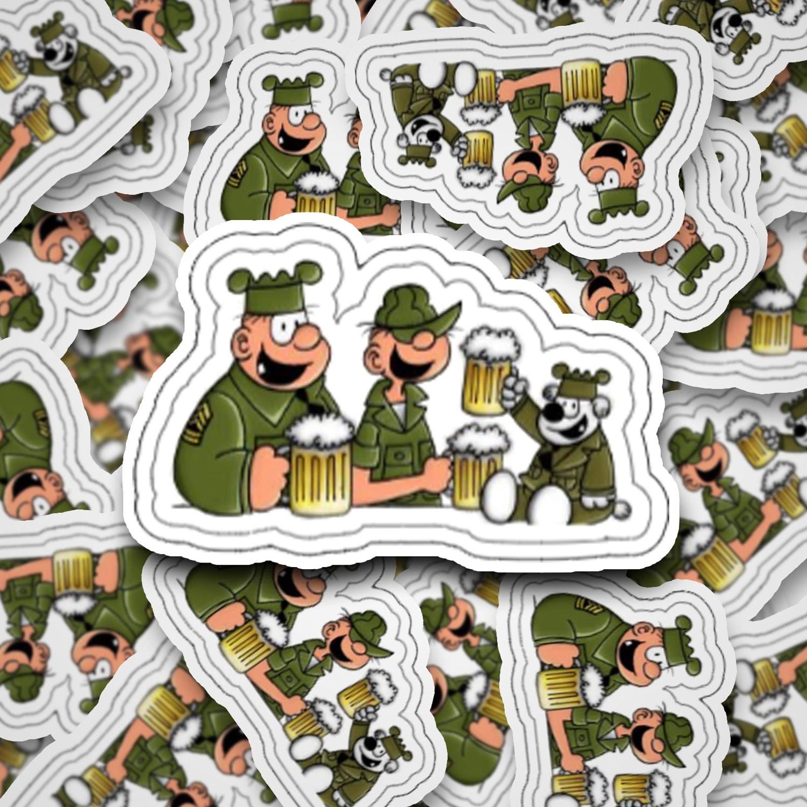 Stickers - Laminated - Beetle Bailey - Classic Cartoon - Etsy