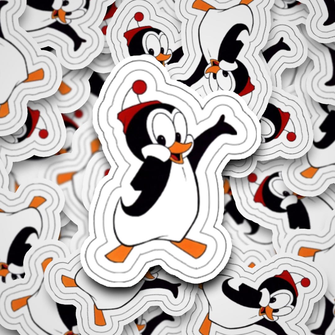 Stickers - Laminated - Classic Cartoon - Chilly - Penguin - Etsy
