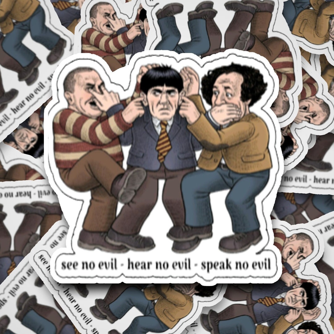 Stickers - Laminated - See No Evil - Heart No Evil - Speak No Evil ...