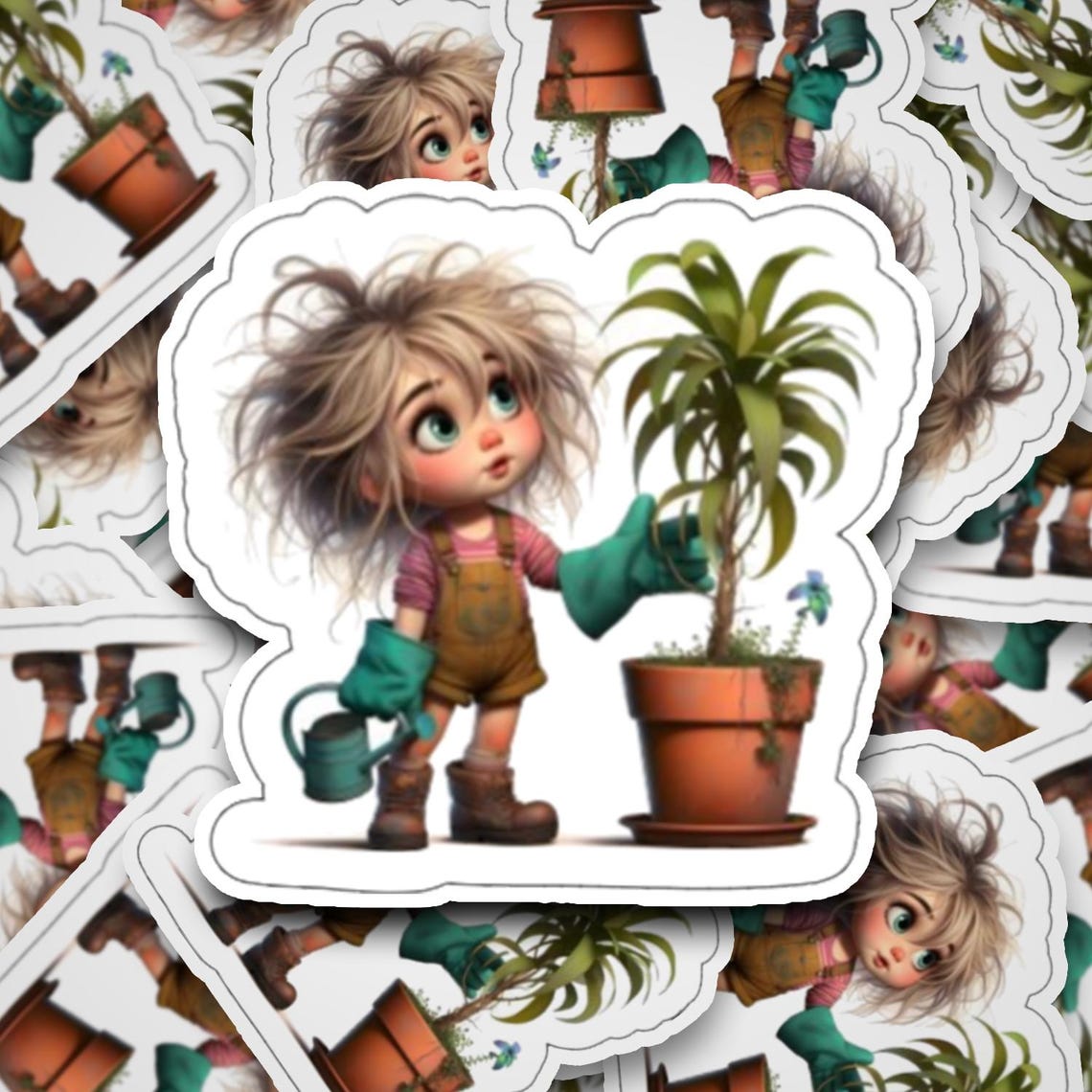Stickers - Laminated - (10 Designs ) Girl - Plants - Garden - Gardener ...