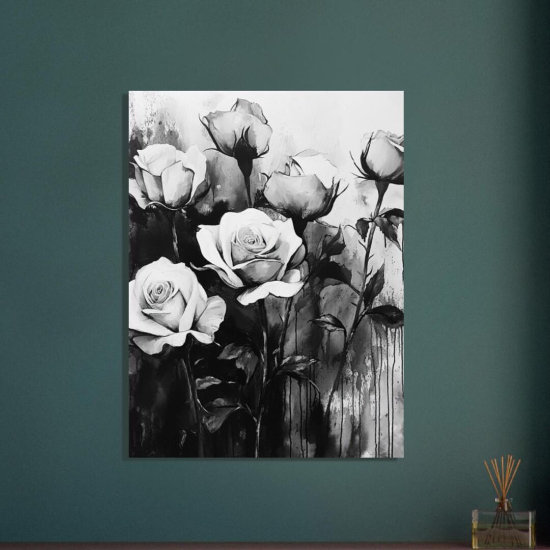 Black and White Roses Poster, Premium Matte Paper Poster - Etsy