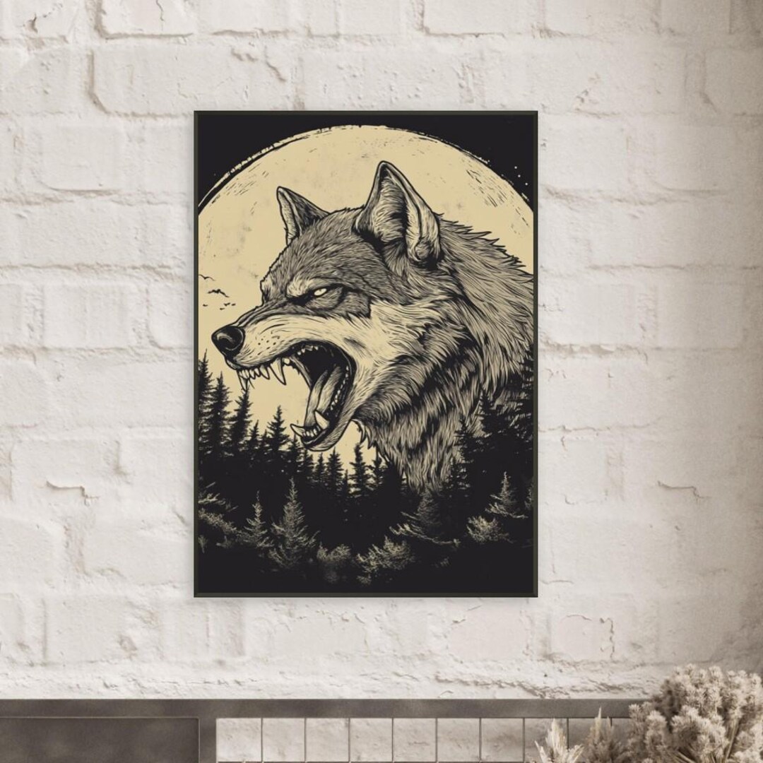 Wildlife Art, Wolf Poster, Classic Matte Paper Metal Framed Poster - Etsy