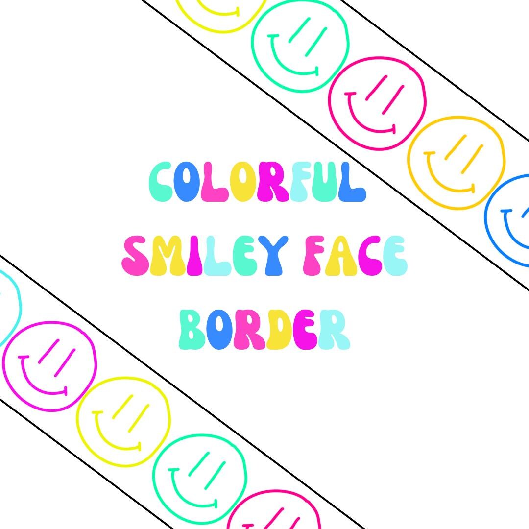 Colorful Smiley Face Bulletin Border - Etsy