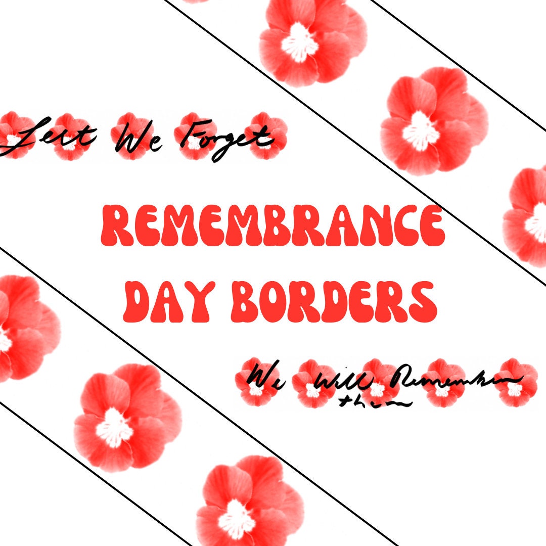 Remembrance Day ANZAC Day Poppy Bulletin Borders With Quotes - Etsy