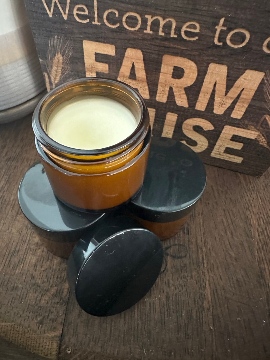 Grass Fed Tallow Beard Balm 2oz. in a Glass Recyclable Glass Container ...
