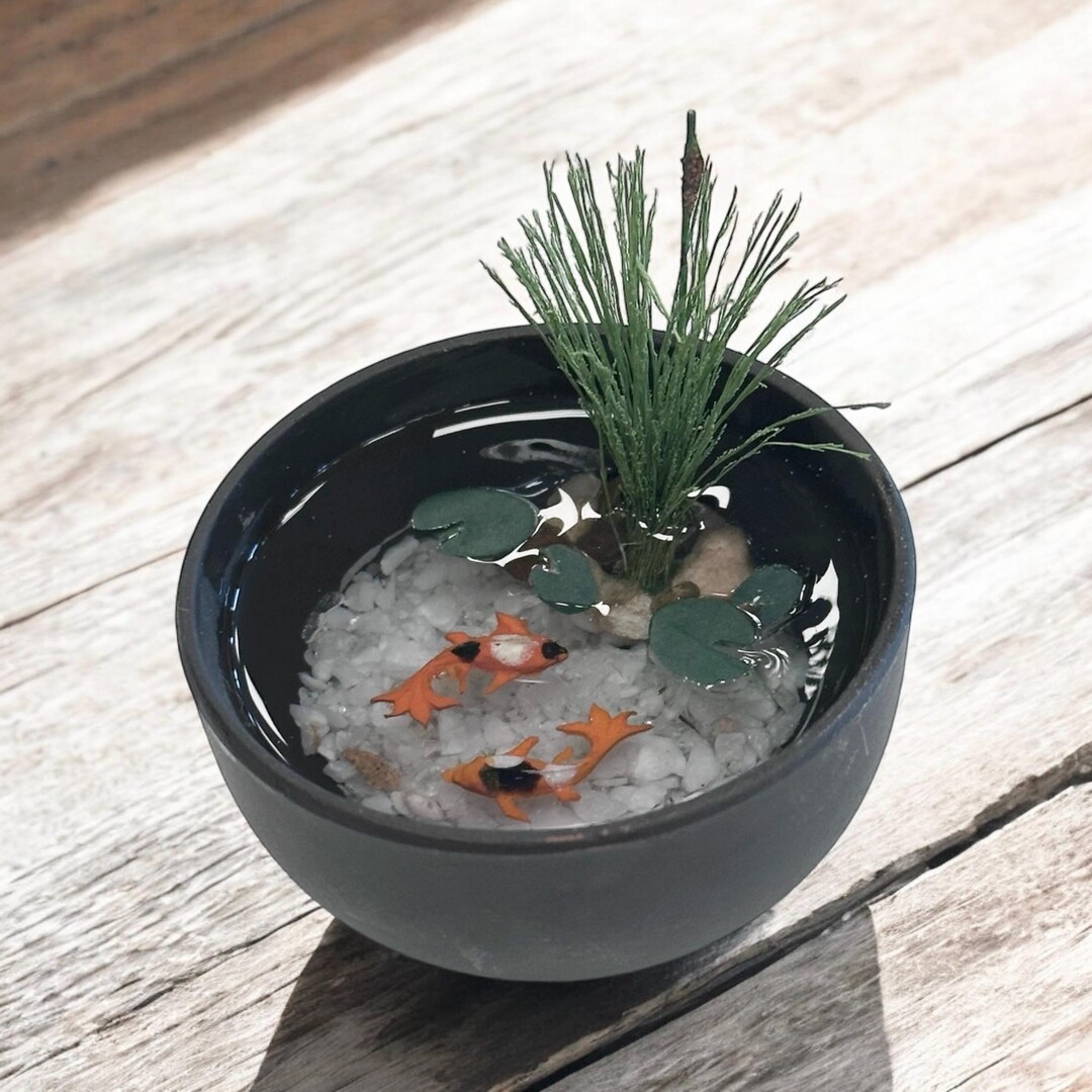 Mini Koi Fish Pond / Resin Koi Pond / Fairy Garden Koi Pond / Bonsai ...