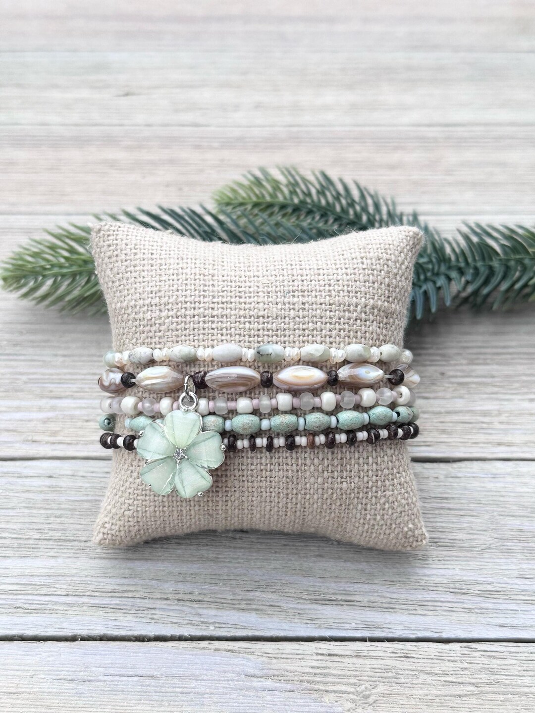 Boho Beaded Bracelet Set: Upcycled Stretch Bracelets - Etsy
