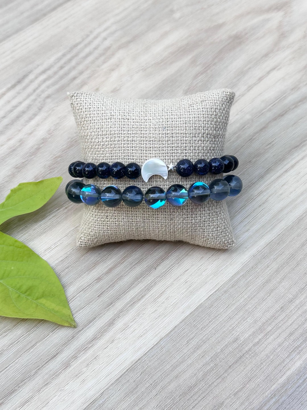 Moon Bracelet / Lunar Celestial Bracelet Set / Stackable Beaded ...