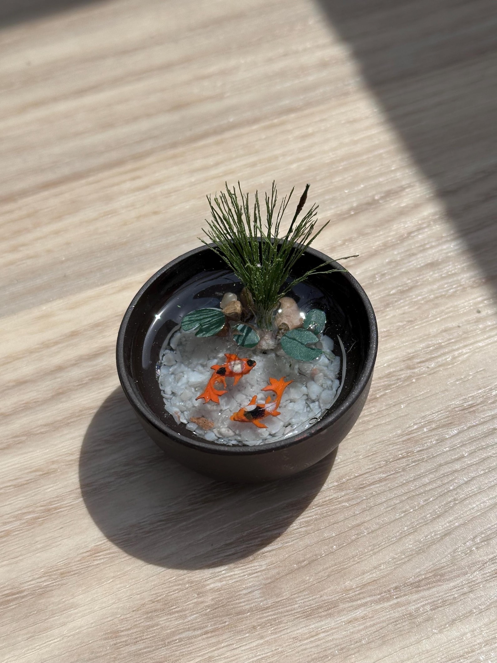 Mini Koi Fish Pond / Resin Koi Pond / Fairy Garden Koi Pond / Bonsai ...