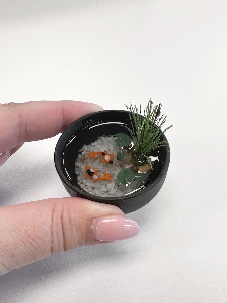 Mini Koi Fish Pond / Resin Koi Pond / Fairy Garden Koi Pond / Bonsai ...