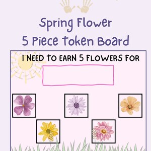 5 Piece Printable Spring Flower Token Board- Cute Reward Chart I'm ...